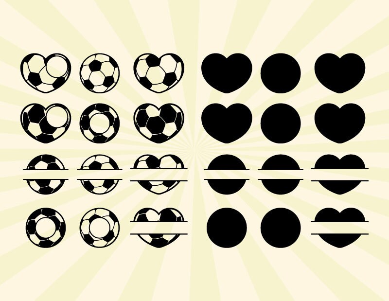 Soccer Football SVG Monogram Frame Football Soccer SVG Cut | Etsy