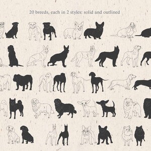 Hand Drawn Dog Breeds, Dog Breeds Clipart, Dog Drawing, Dog Clipart ...