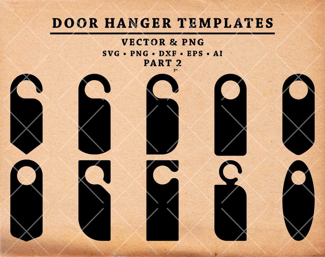 Door Hanger SVG, Door Hanger Template SVG PNG, Door Hangers Cut Files ...