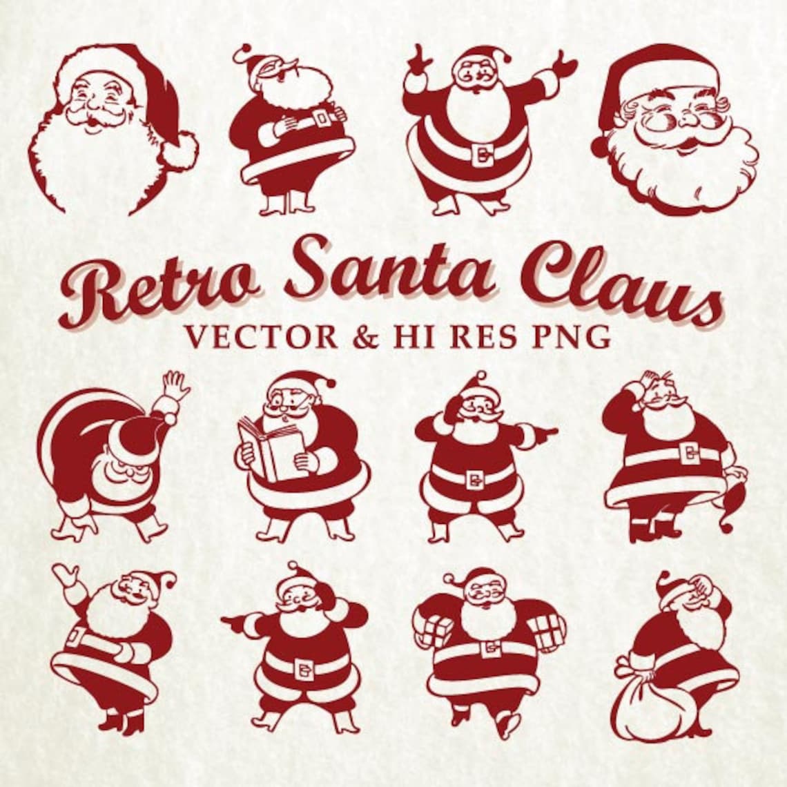 Retro Santa SVG Cut Files Christmas SVG Cut Files Vector - Etsy