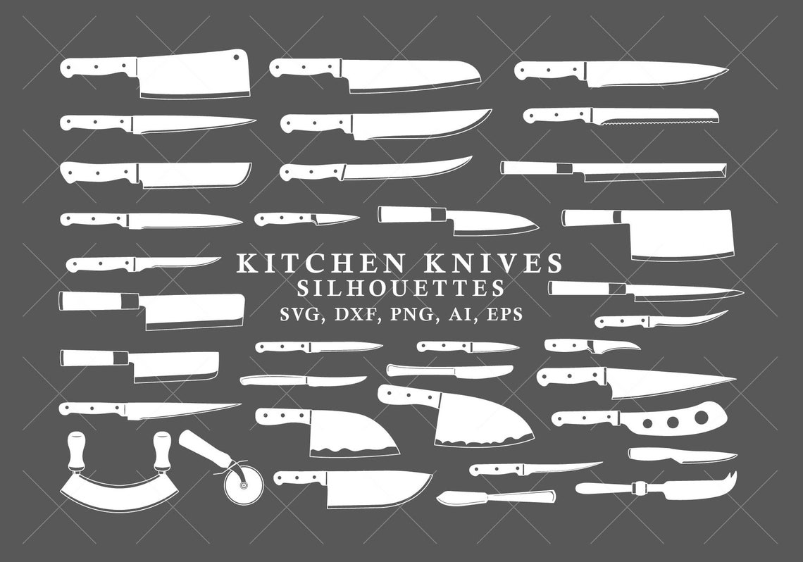 Knife Knives SVG Cut Files Kitchen Utensils Cooking Clipart | Etsy