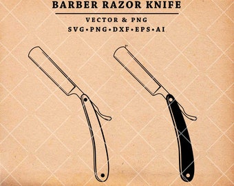 Edged Razor Shaving Brush Razor SVG Straight Razor Shaving - Etsy