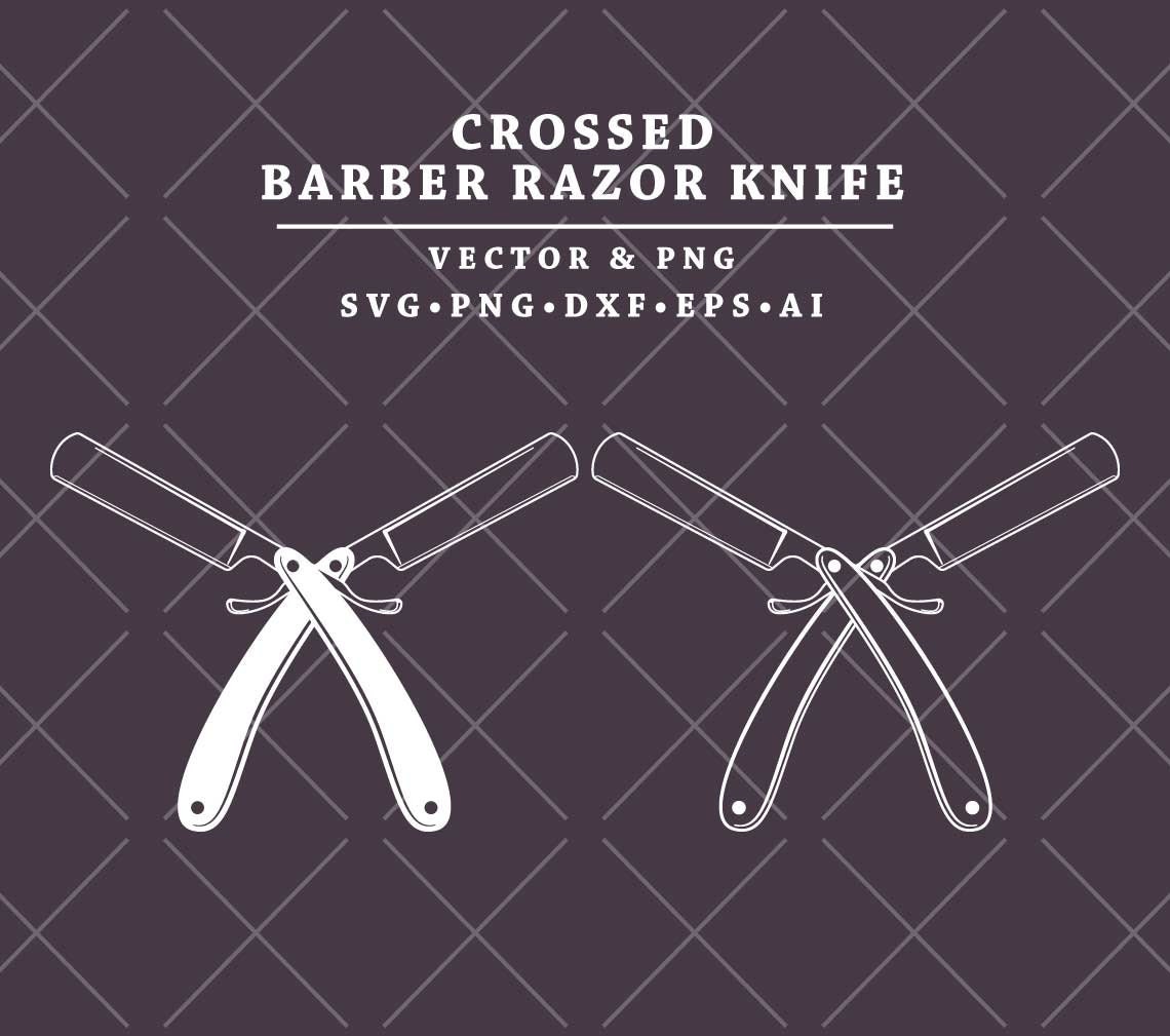 Razor SVG Cut Files Crossed Barber Razor SVG Straight Razor - Etsy
