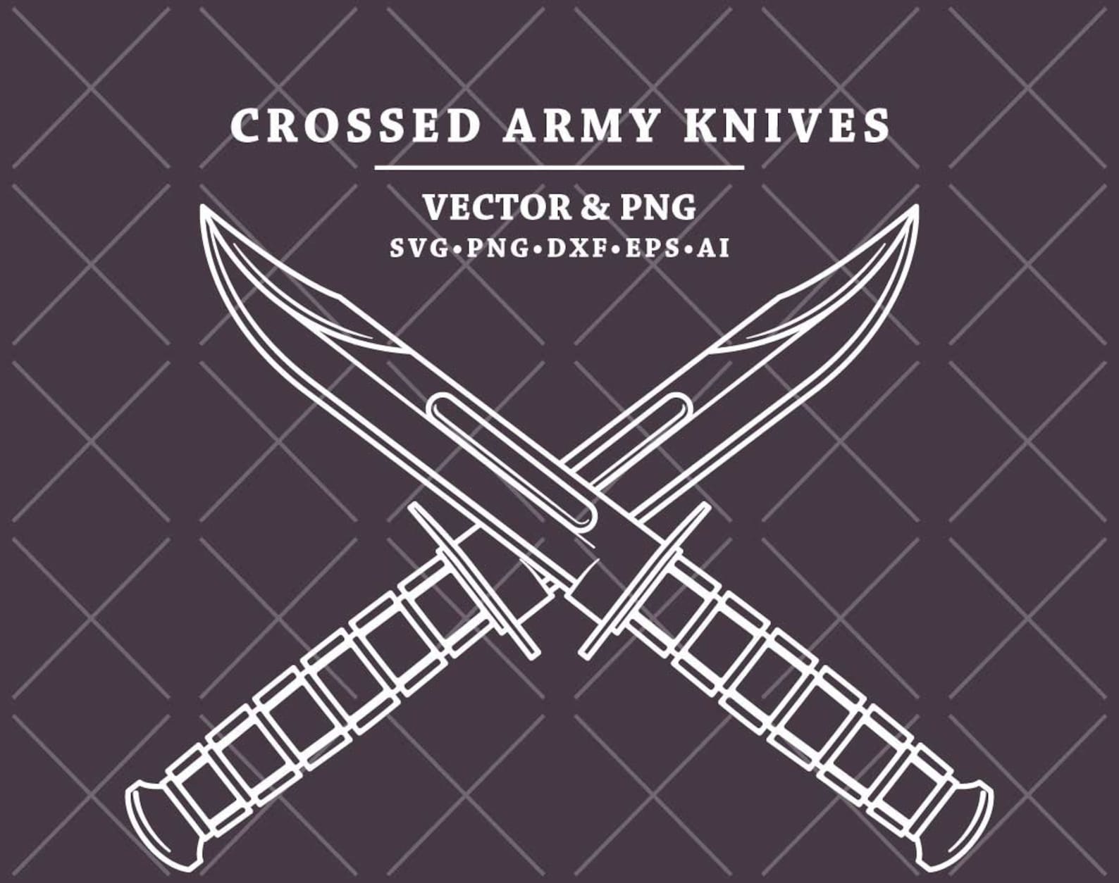 Crossed Knife Logo SVG, Crossed Knives SVG PNG, Army Logo Cut Files ...