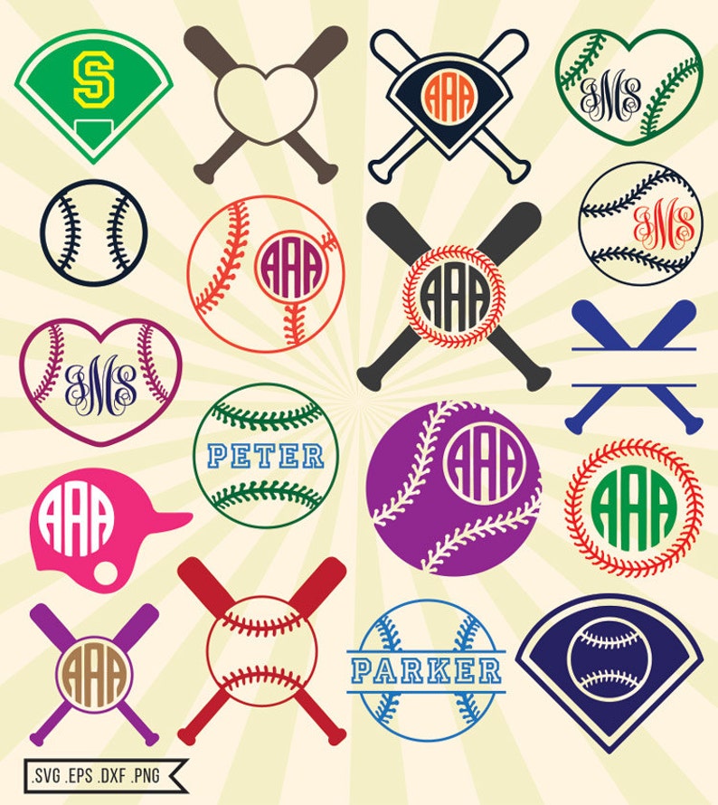 Baseball SVG Cut Files Baseball Monogram SVG Baseball - Etsy