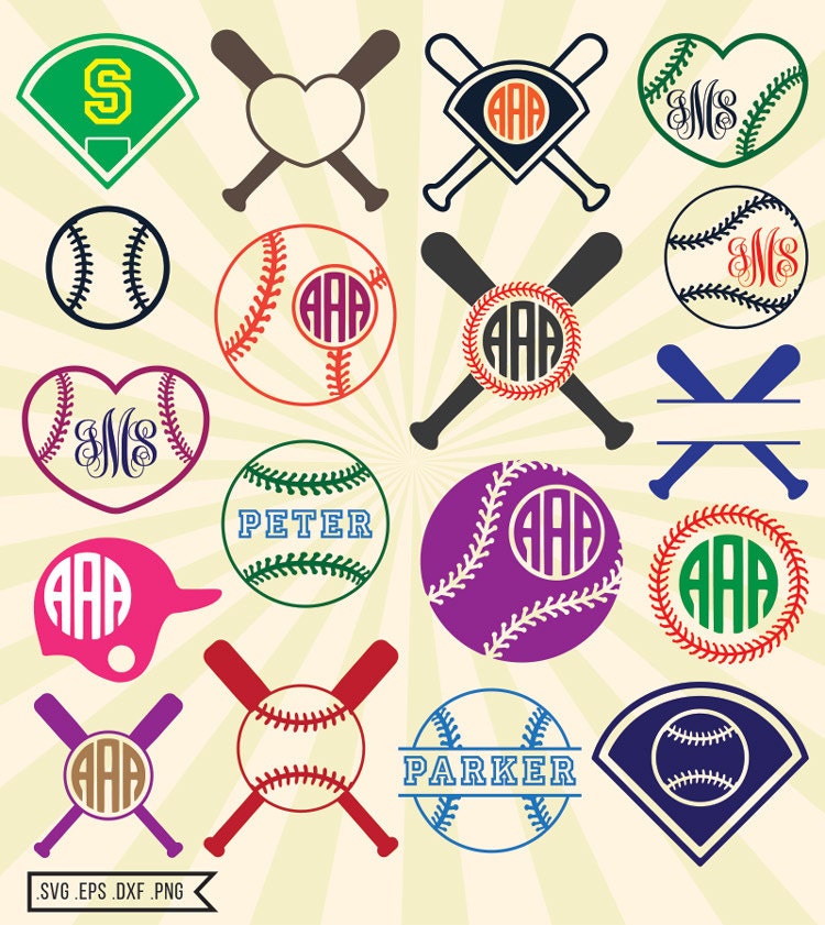 Baseball SVG Cut Files Baseball Monogram SVG Baseball - Etsy