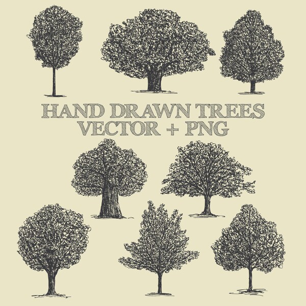 Hand Drawn Tree - Etsy