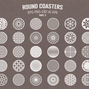 Round Coaster SVG DXF Laser Cut Templates: Wall Decor, Trivet & More ...
