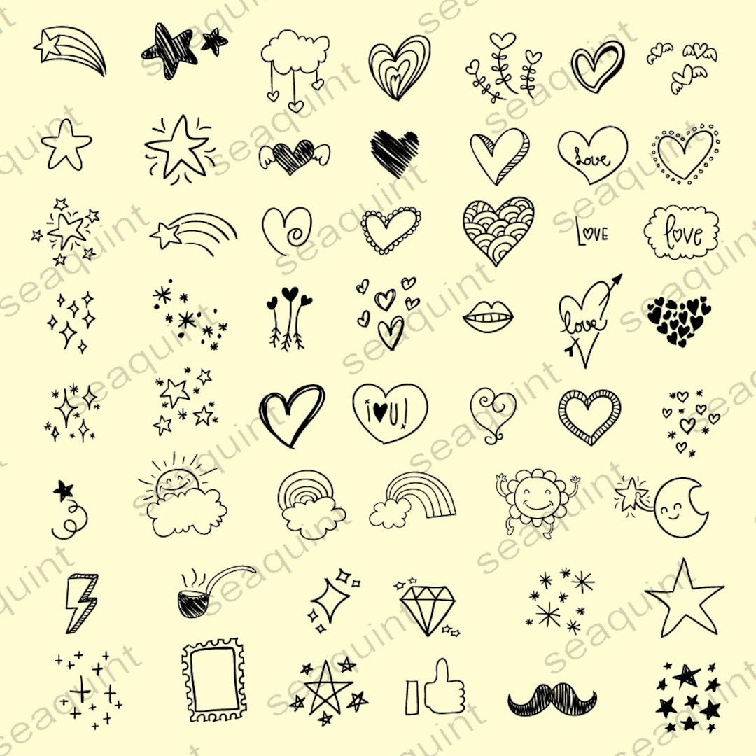 Hand Drawn Heart Doodle Clipart - Scribbles, Doodle Clipart Clip Art ...