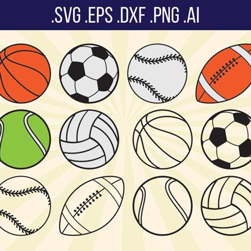 Sports Balls Svg - Etsy
