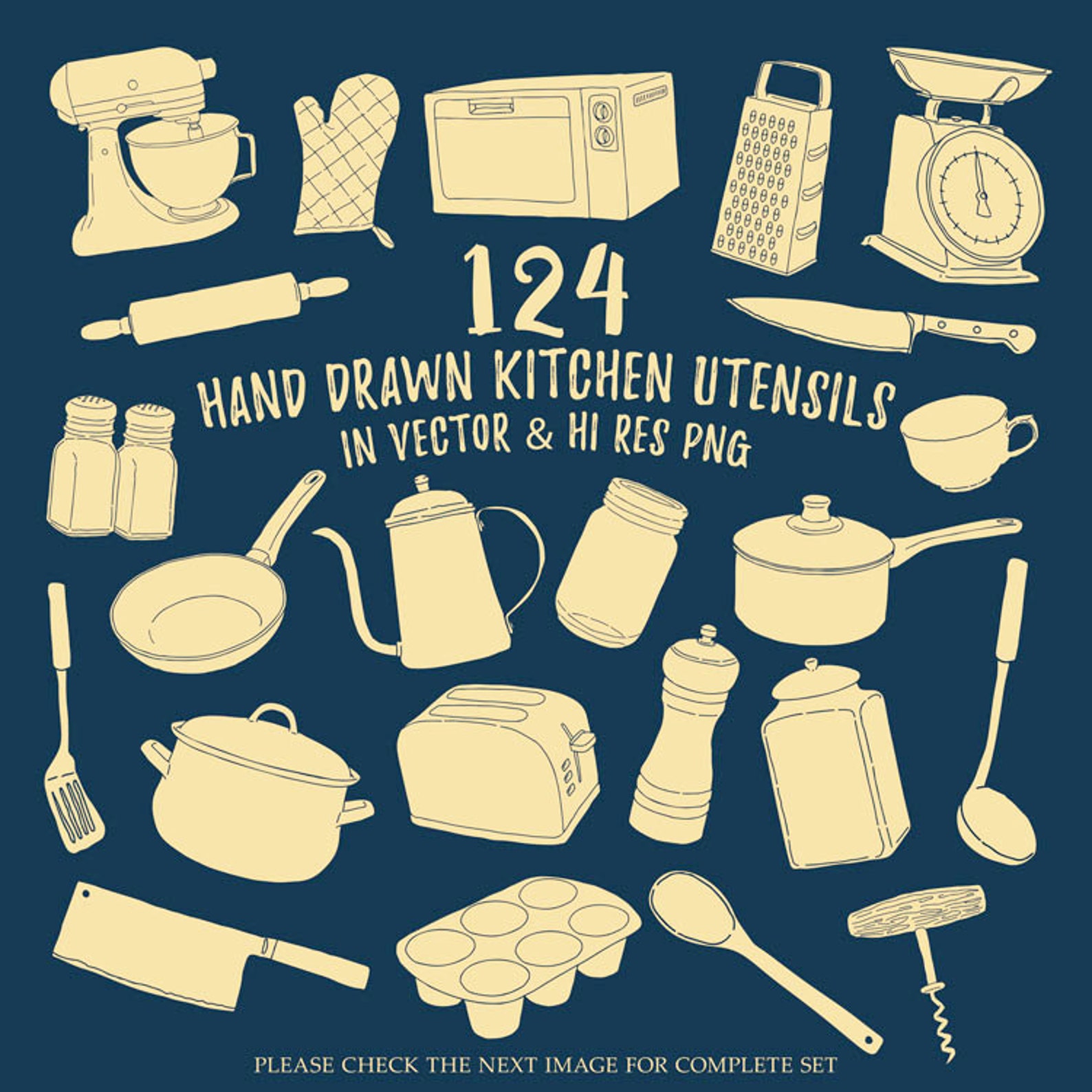 Doodle Cooking Clipart, Kitchen Clipart, Cooking Scribble Doodle ...