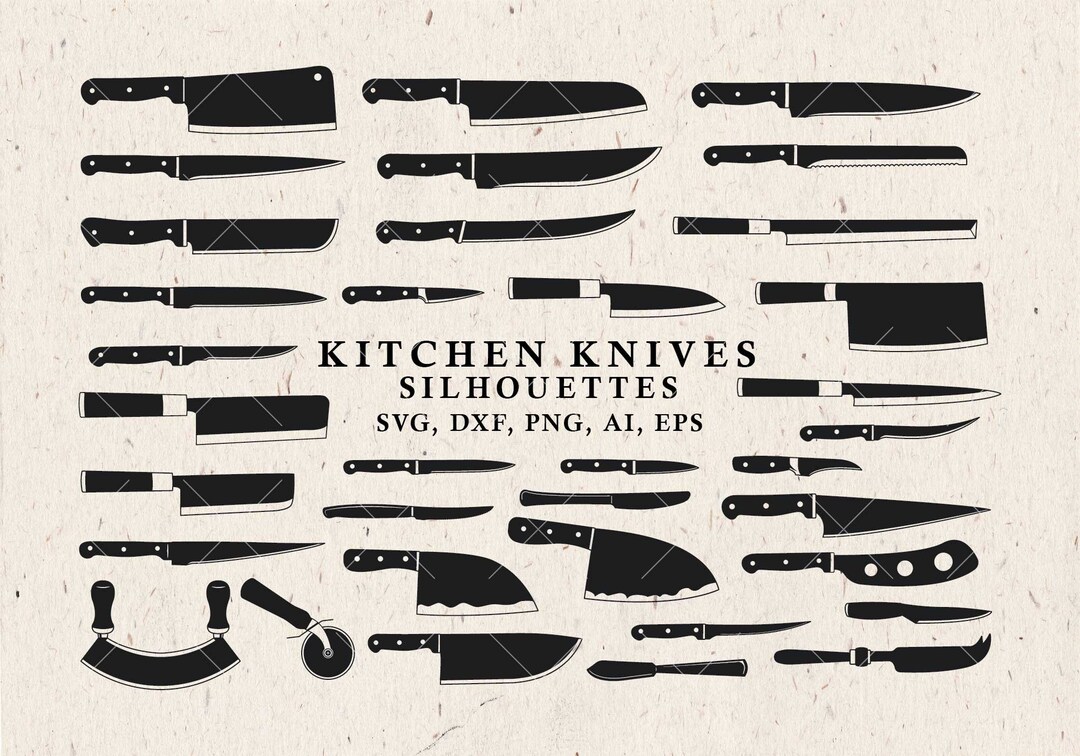 Knife Knives SVG Cut Files - Kitchen Utensils, Cooking Clipart SVG ...