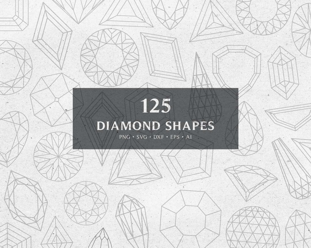 Diamond Shape SVG - Gemstone Outline SVG Files for Cricut, Cameo ...