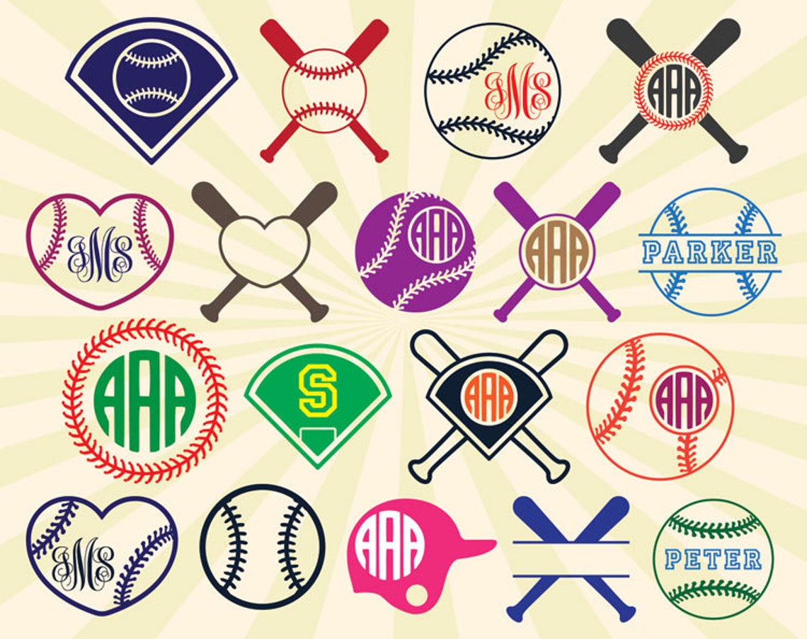 Baseball SVG Cut Files Baseball Monogram SVG Baseball - Etsy