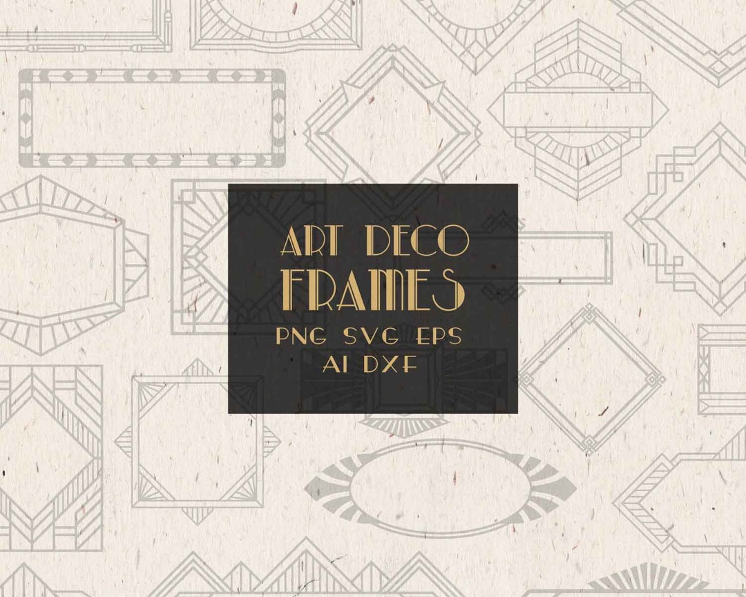 Art Deco Frames SVG Clipart - Art Deco Retro Vintage Frame Svg Cut ...