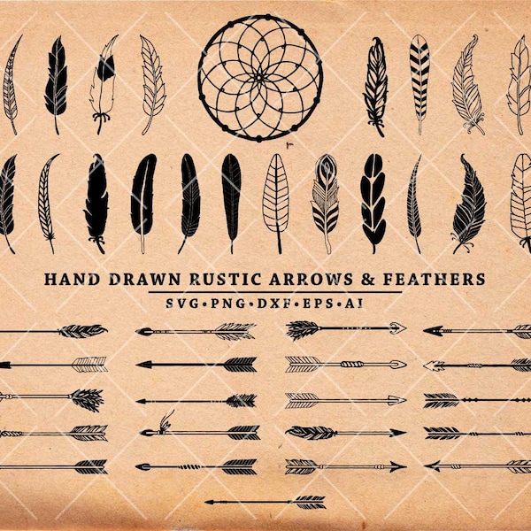 Arrow With Feathers - Etsy