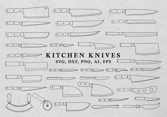 Knife Knives SVG Cut Files Kitchen Utensils SVG Cooking | Etsy