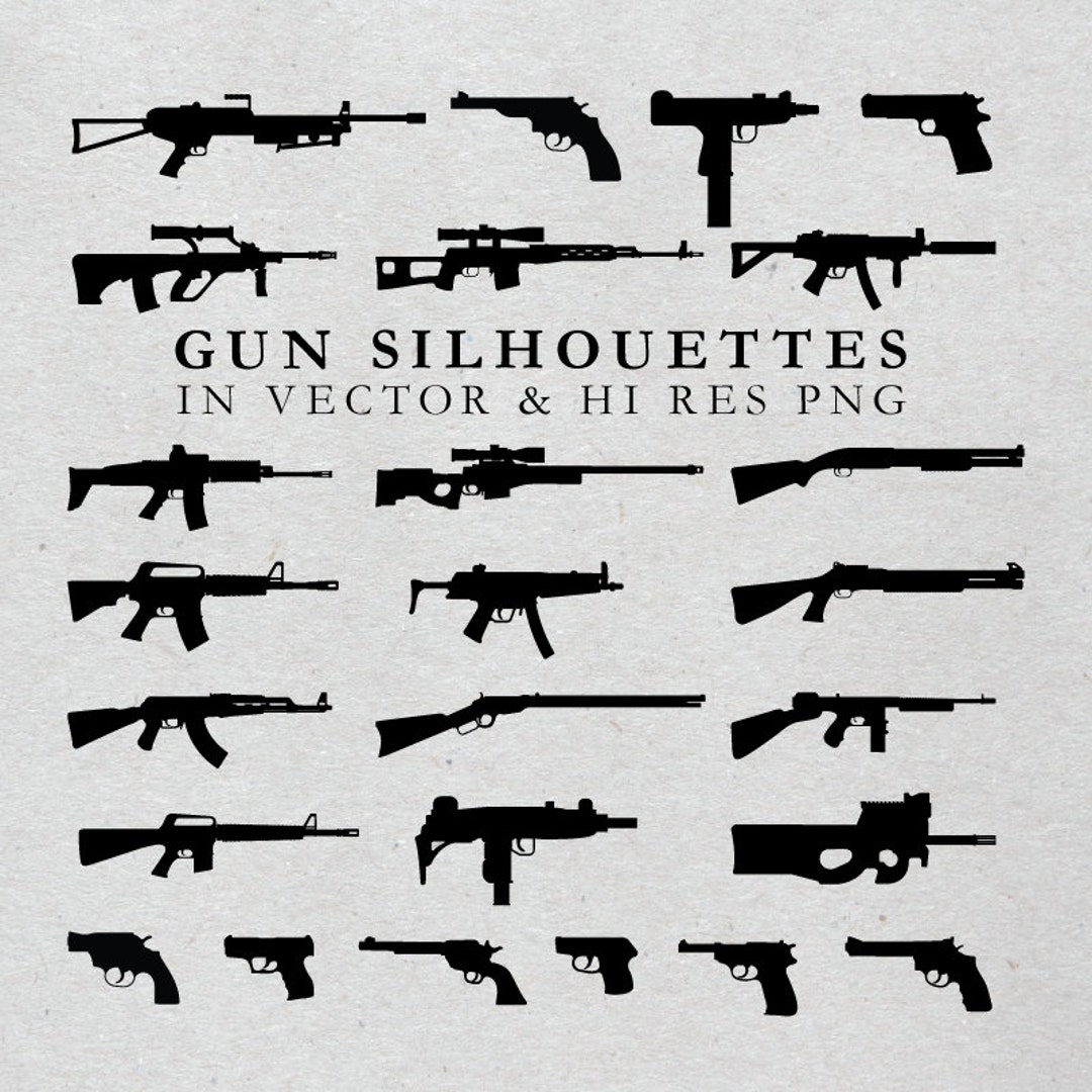 Gun Silhouette Clipart, Gun Silhouette Clip Art, Weapon, Pistol, Gun ...