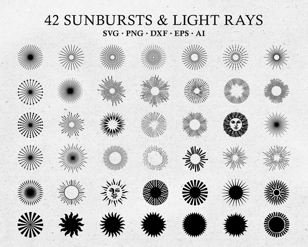 Sunburst SVG, Sun Light Rays Sunlight Clipart PNG, Vector Svg, Dxf, Eps ...