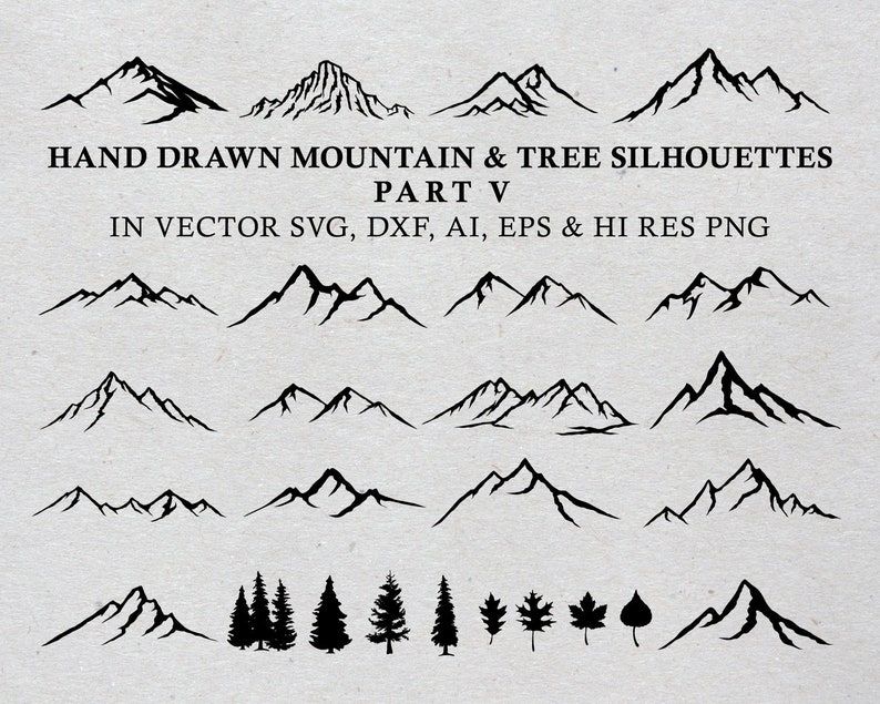 Mountain SVG Cut Files Mountain DXF Hand Drawn Mountains | Etsy Mountain SVG Cut Files Mountain DXF Hand Drawn Mountains | Etsy