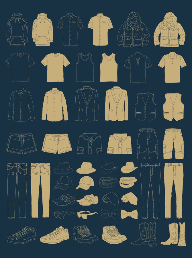 Hand Drawn Clothing Clipart, Clothes Fashion Clipart, Fashion ...
