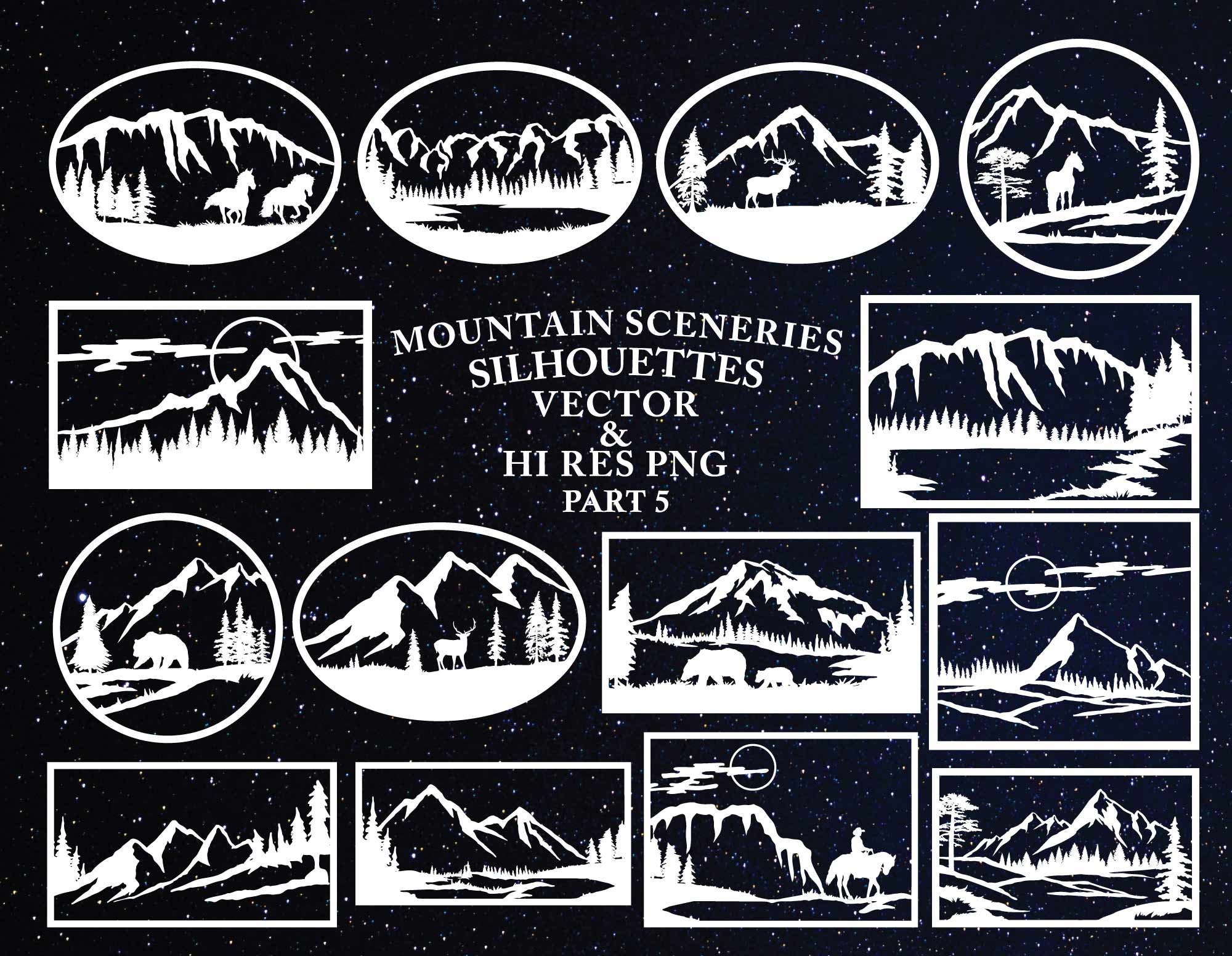 Mountain SVG Mountain Scenery SVG Cut Files Mountain - Etsy UK