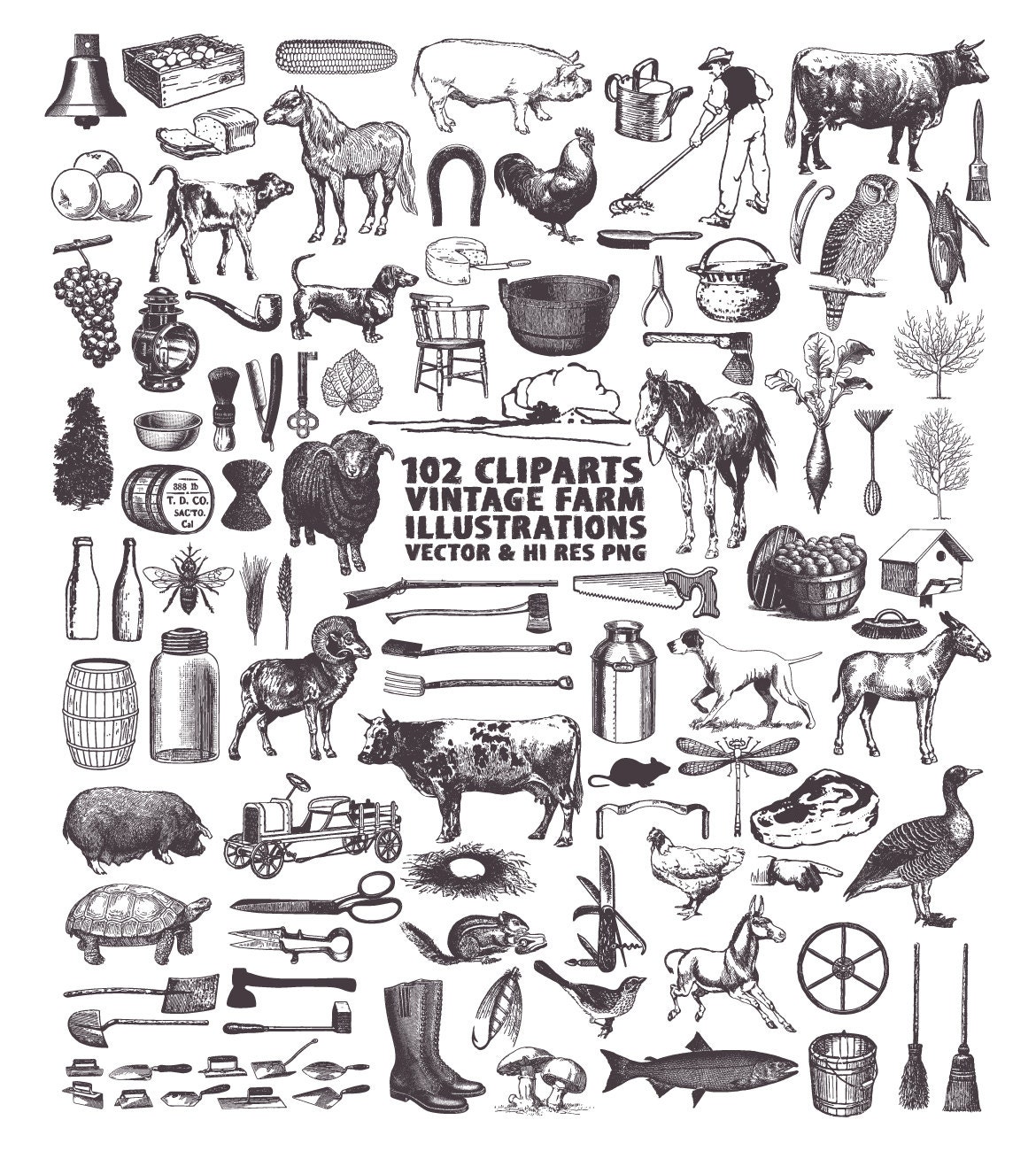 Vintage Farm Clip Art