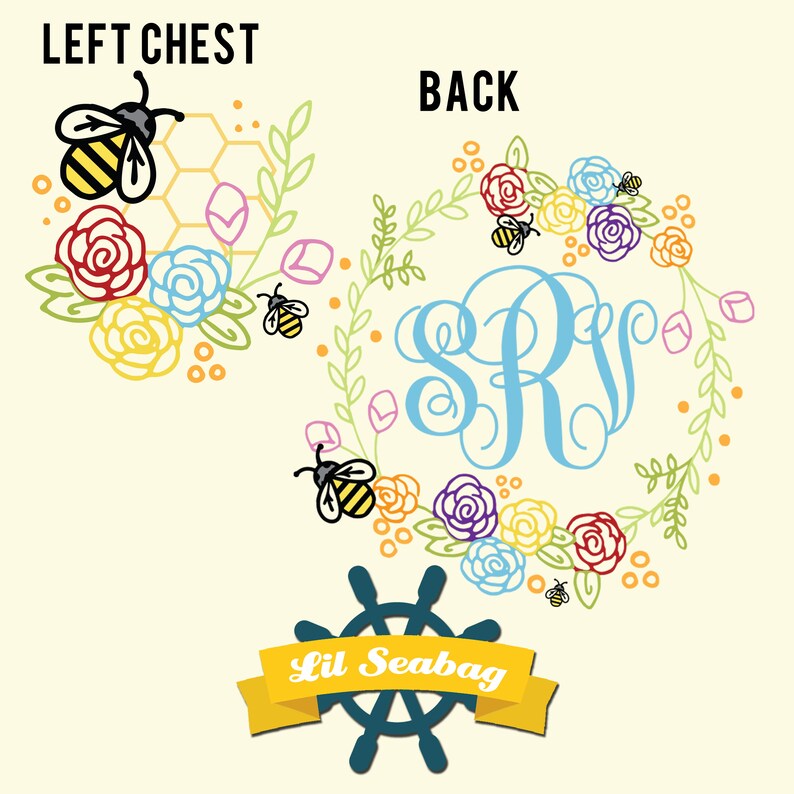 Honey Bee Monogram Shirt Floral Monogram Summer Monogram - Etsy