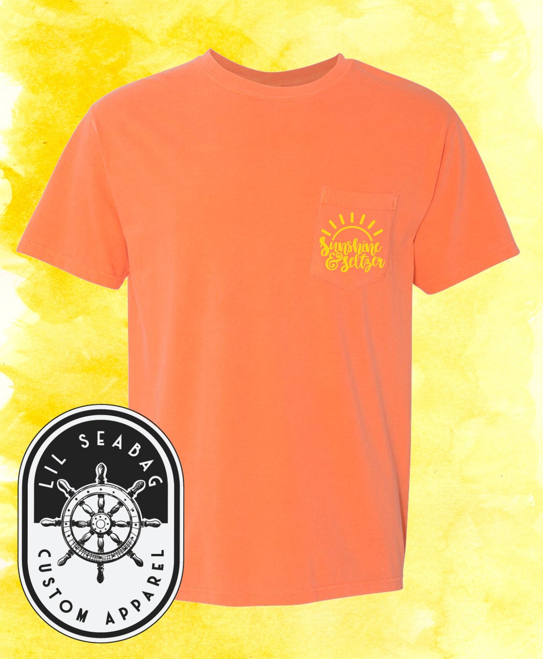 Sunshine and Seltzer, Comfort Color, Summer Party, Pocket Tee - Etsy