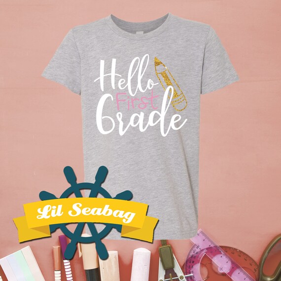 Hello First Day of School Custom First Day Shirt Hello First | Etsy