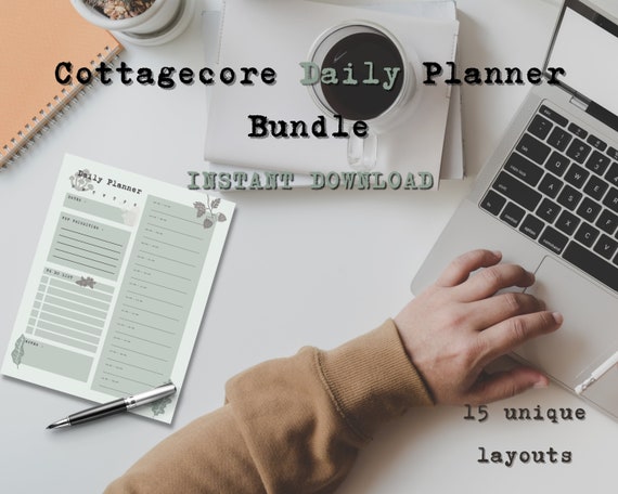 Cottagecore Daily Planner Inserts Bundle Daily Schedule - Etsy
