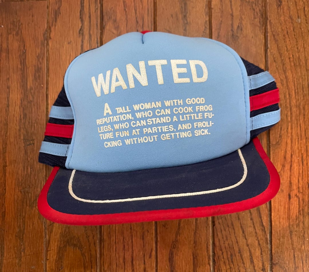 Vintage Wanted Good Woman Funny 3 Three Stripe Trucker Hat Snapback Hat ...
