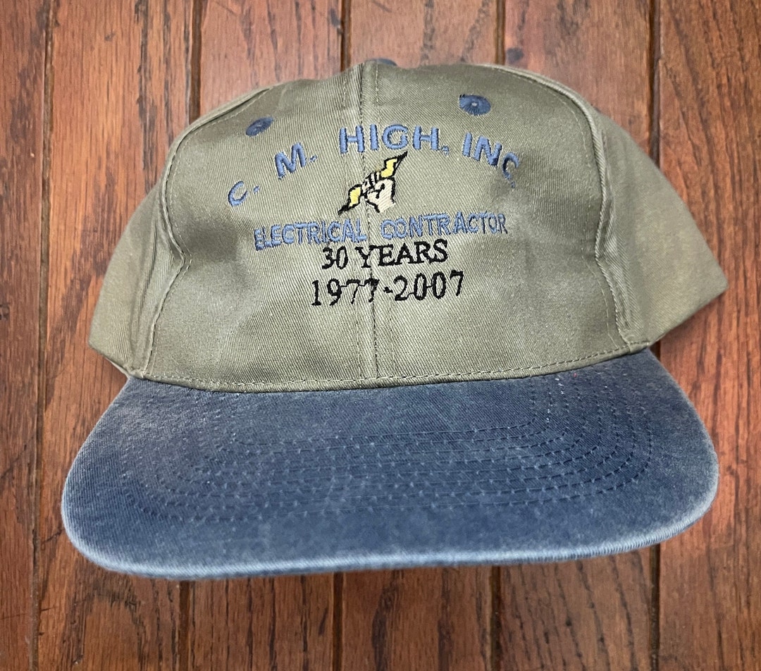 Vintage 90s Minimal CM HIGH Electrical Contractor Strapback Hat ...