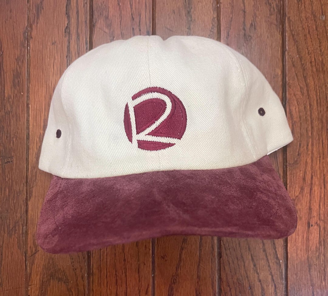 Vintage 90s Minimal Unstructured R Two Tone Strapback Hat Baseball Cap ...