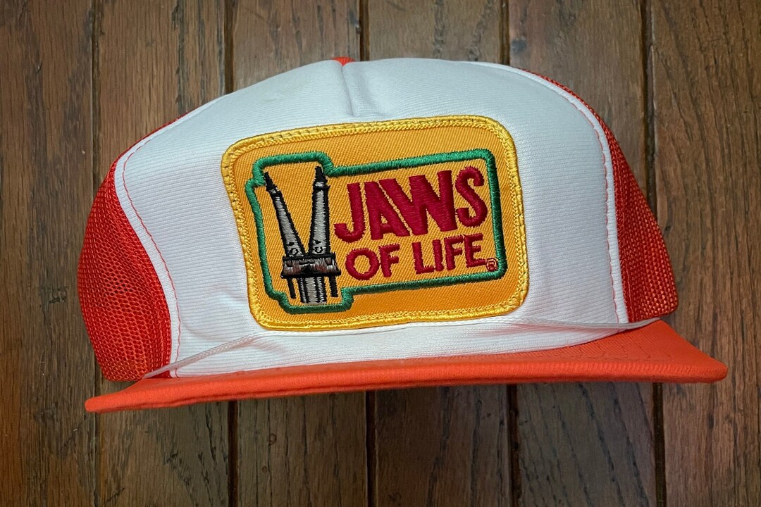Vintage 80s 90s Jaws of Life Mesh Trucker Hat Snapback Hat Baseball Cap ...