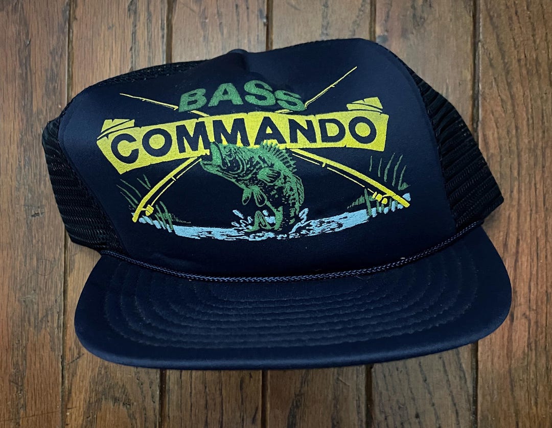Vintage Bass Commando Fishing Trucker Hat Snapback Hat Baseball Cap - Etsy