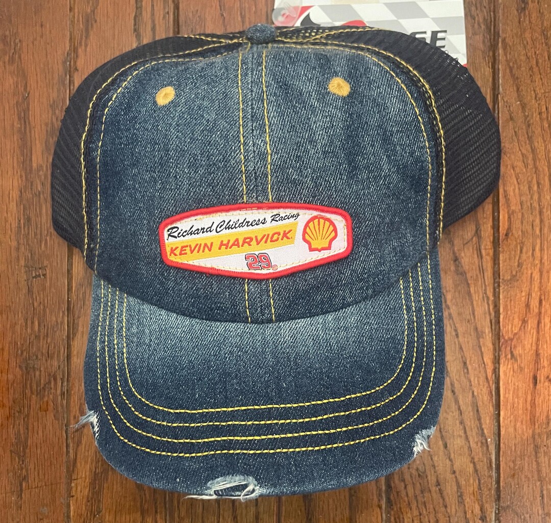 Vintage Trucker Hat Snapback Baseball Cap Denim Kevin Harvick Nascar ...