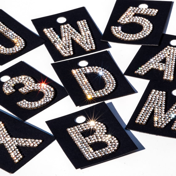 Jeweled Iron On Letters