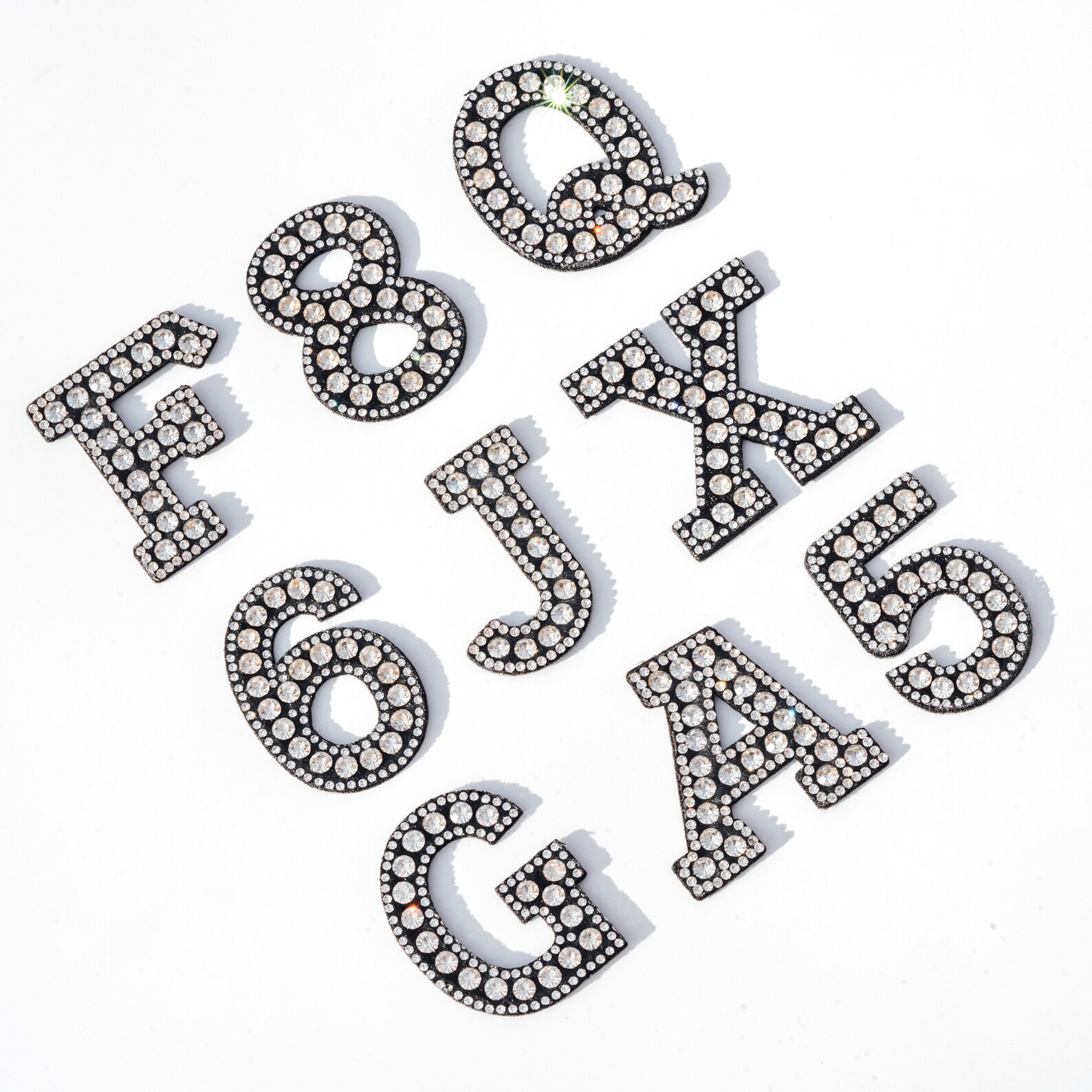 2 Crystal Iron on Rhinestone Letters Crystal Letters and Numbers - Etsy