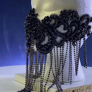 Rhinestone Mask Applique | Crystal Face Mask - Etsy