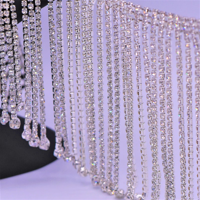 4 Fringe Crystal Rhinestone Fringe High Quality - Etsy