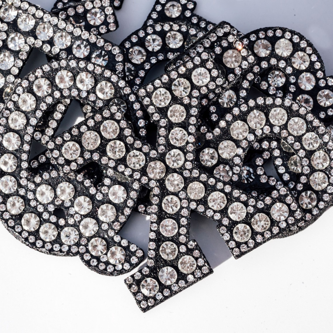 2 Crystal Iron on Rhinestone Letters Crystal Letters - Etsy