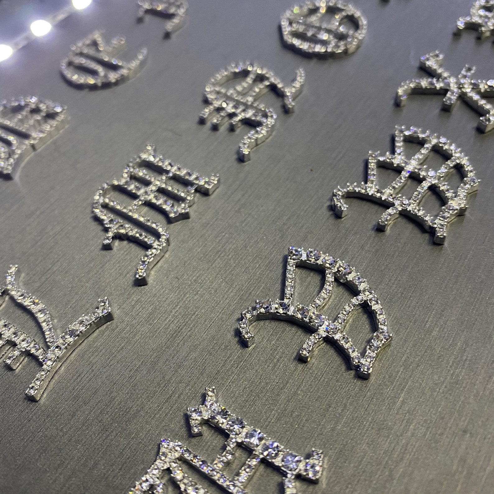 Rhinestone Letters Old English Alphabet - Etsy