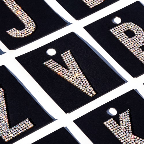 3 Rhinestone Iron on Letters Crystal Letter Patch - Etsy