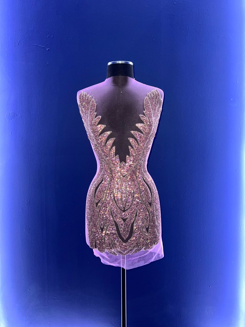 Blaze Rhinestone Bodice Applique Rhinestone Embroidery Panel - Etsy