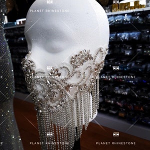 Rhinestone Face Mask Applique | Diamond Face Mask DIY Applique | BO-48 ...