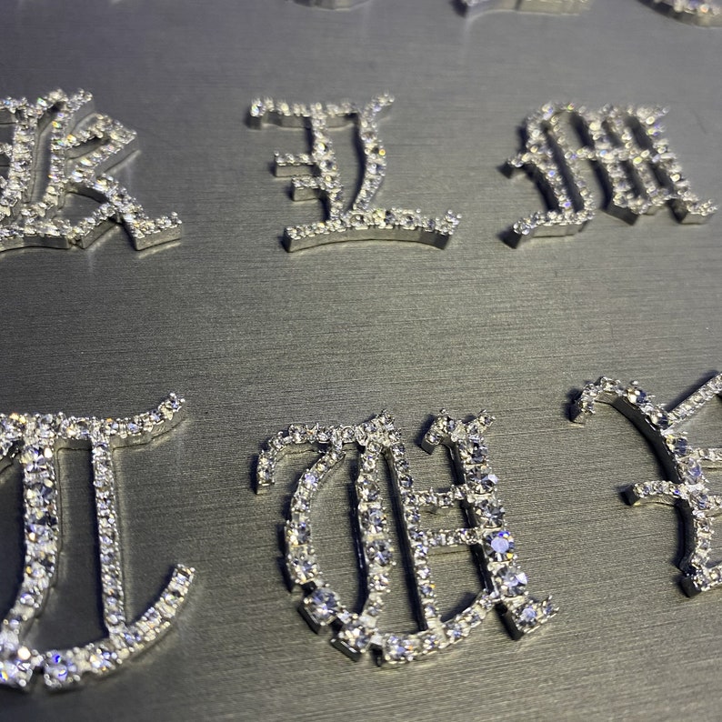Rhinestone Letters Old English Alphabet - Etsy