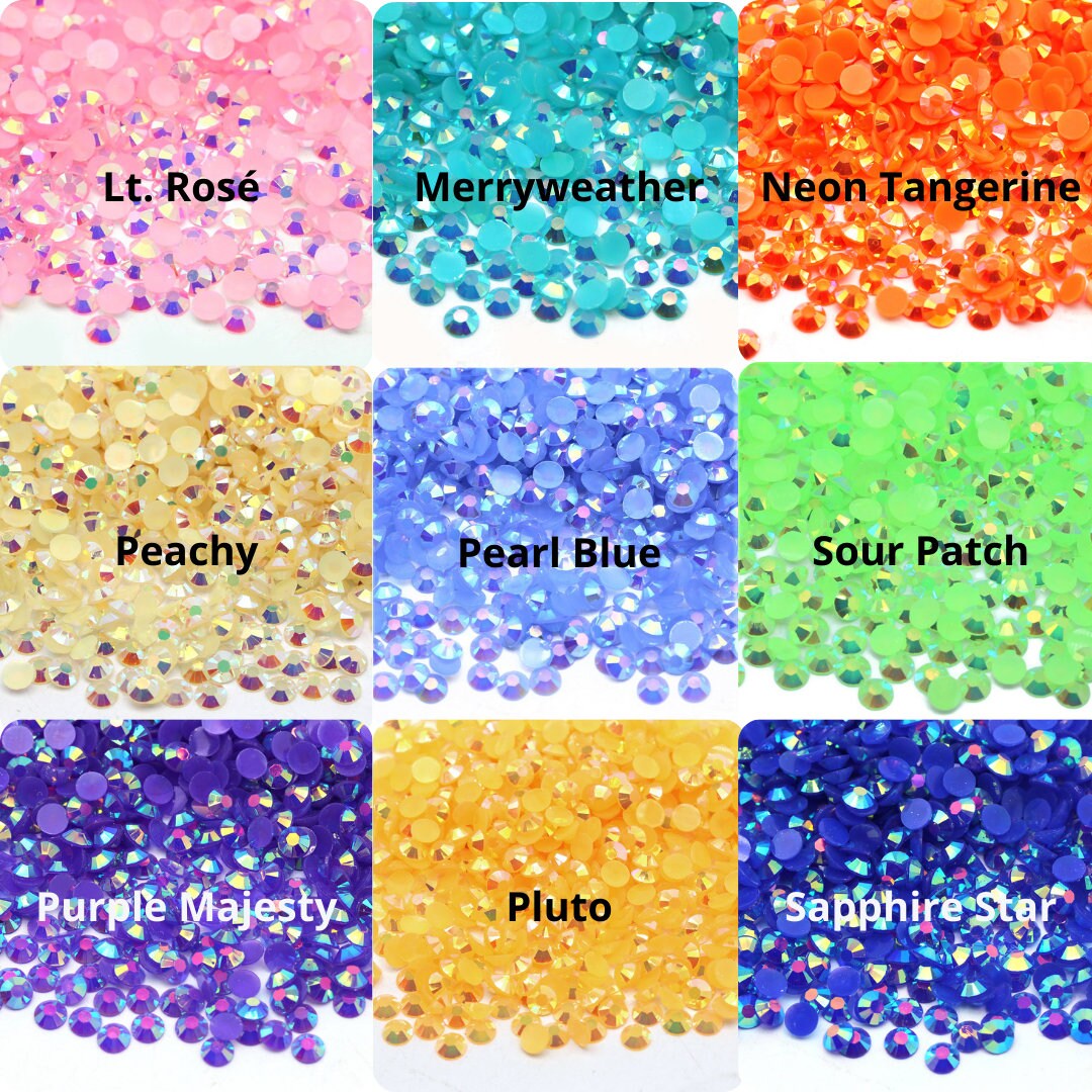 Jelly Non-hot Fix Rhinestones | 3mm | 4mm | 5mm | Flat Back | Resin ...