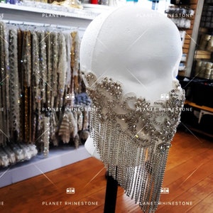 Rhinestone Face Mask Applique | Diamond Face Mask DIY Applique | BO-48 ...
