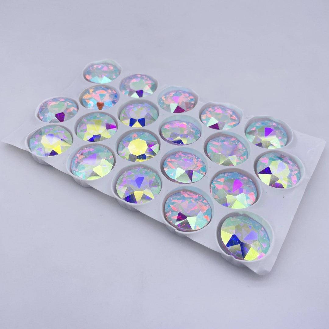 Round 18x18mm | Pointed Back Rhinestones | Jewelry Crystal | 20pcs | AB ...